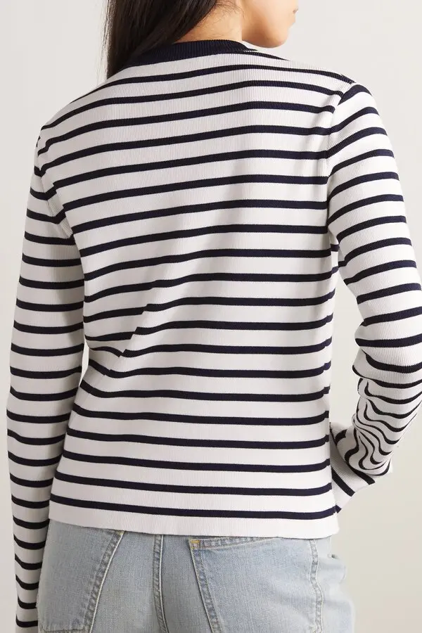 Givenchy Button-embellished Striped Cotton Sweater