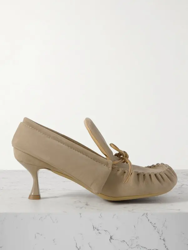 JW Anderson Leather-trimmed Suede Pumps