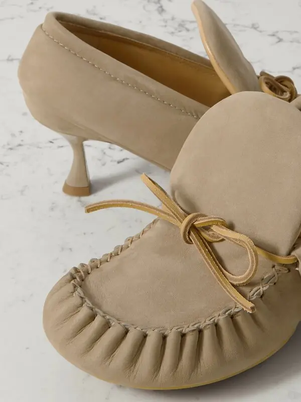 JW Anderson Leather-trimmed Suede Pumps