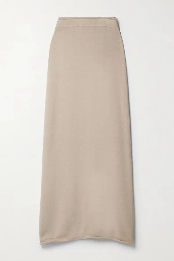 THE ROW Calista Cotton Midi Skirt - Neutrals