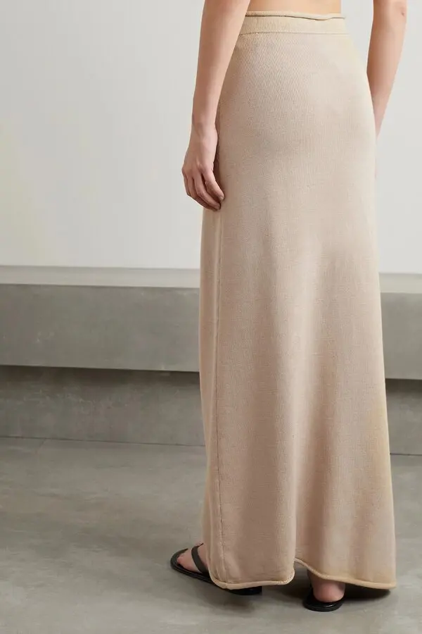 THE ROW Calista Cotton Midi Skirt - Neutrals
