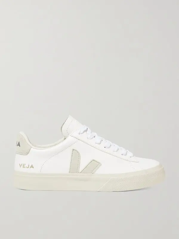 VEJA Net Sustain Campo Leather And Suede Sneakers - White