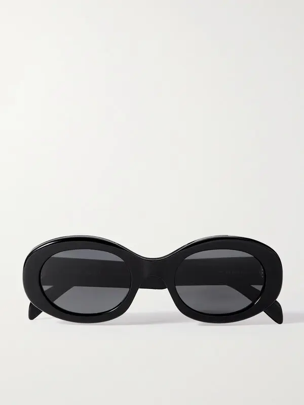 Celine Triomphe Oval Sunglasses - Black