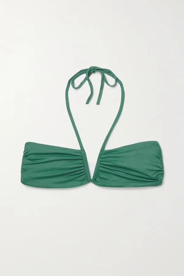 Skin The Portia Reversible Halterneck Bikini Top - Green