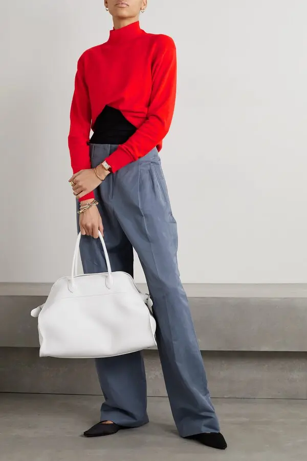 THE ROW Callan Gathered Cashmere Turtleneck Sweater
