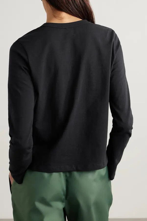 LESET Maya Cotton-jersey T-shirt - Black