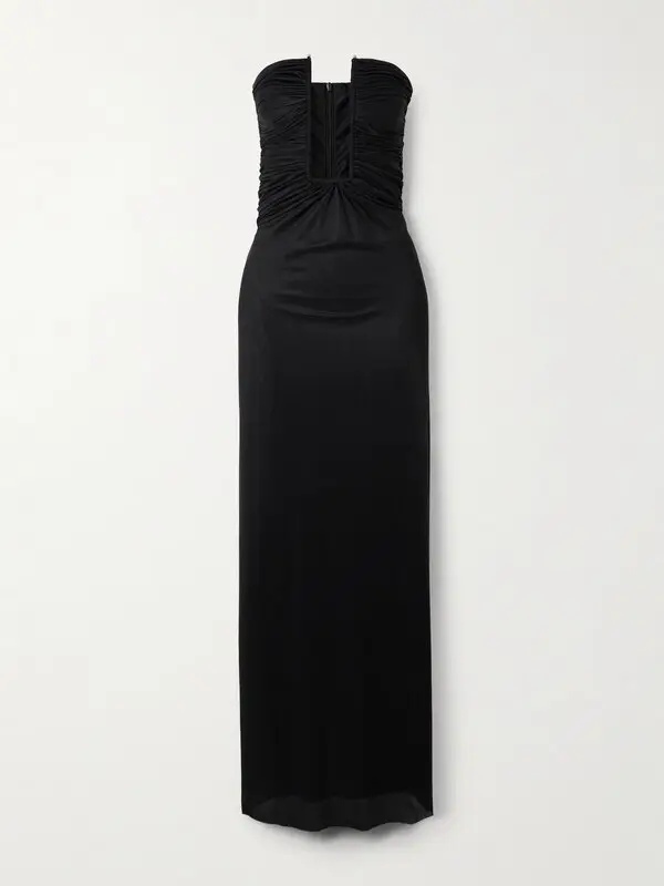 Christopher Esber Strapless Gathered Maxi Dress - Black