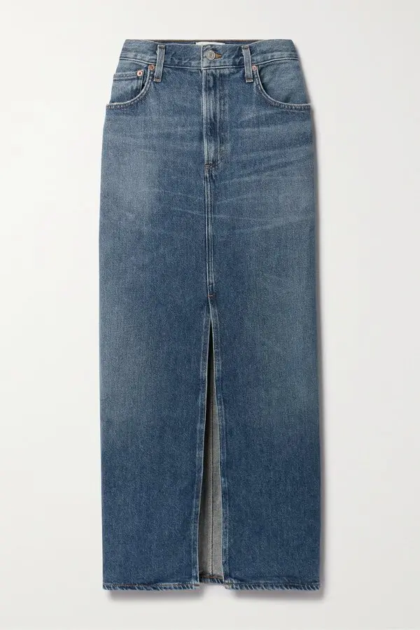 AGOLDE Leif Denim Midi Skirt