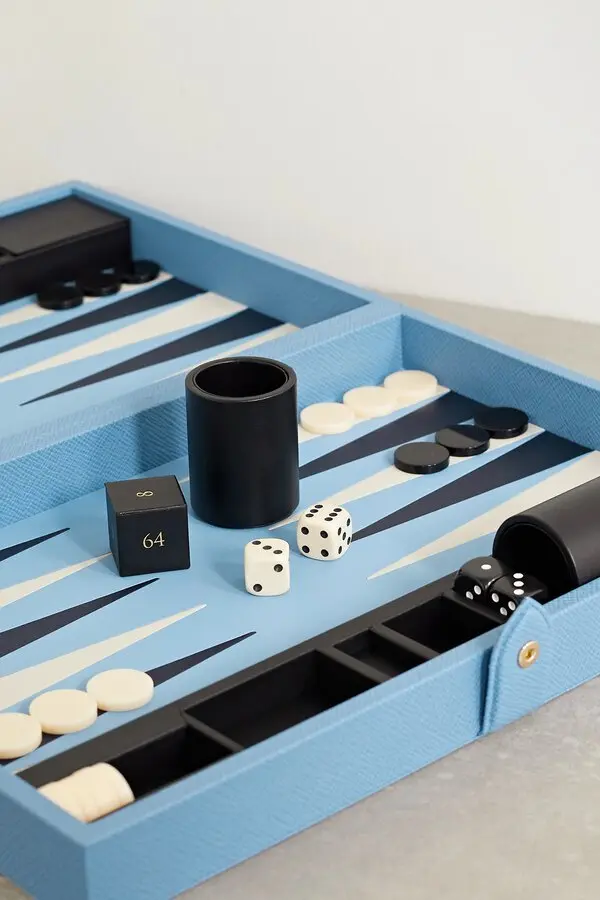 Smythson Panama Textured-leather Backgammon Set