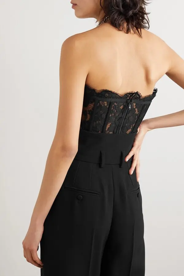 Dolce & Gabbana Grosgrain-trimmed Lace Bustier Top