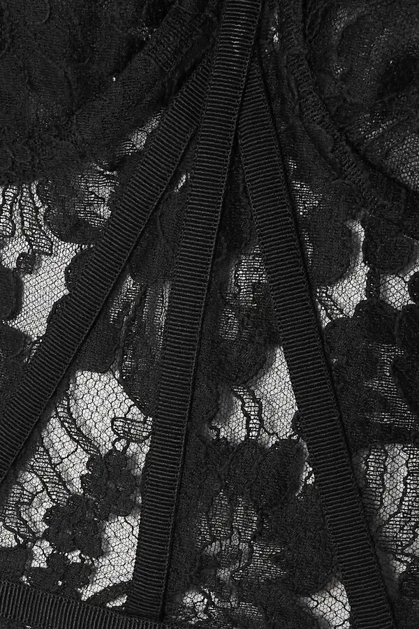 Dolce & Gabbana Grosgrain-trimmed Lace Bustier Top