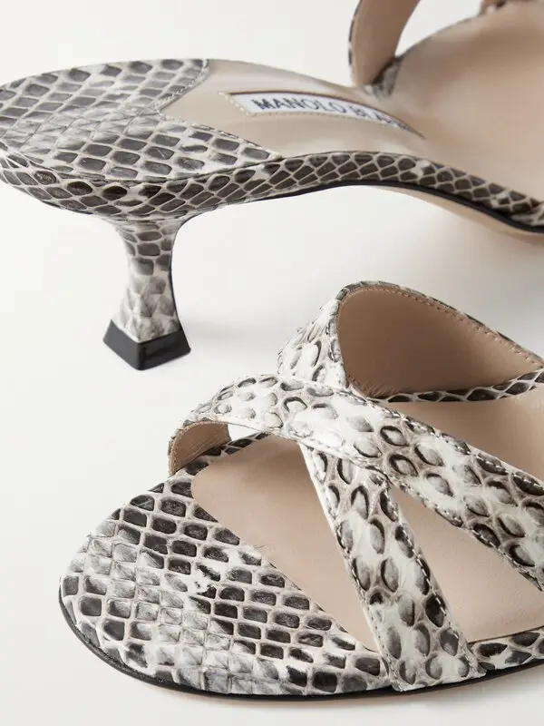 Manolo Blahnik Callamu 50 Elaphe Mules