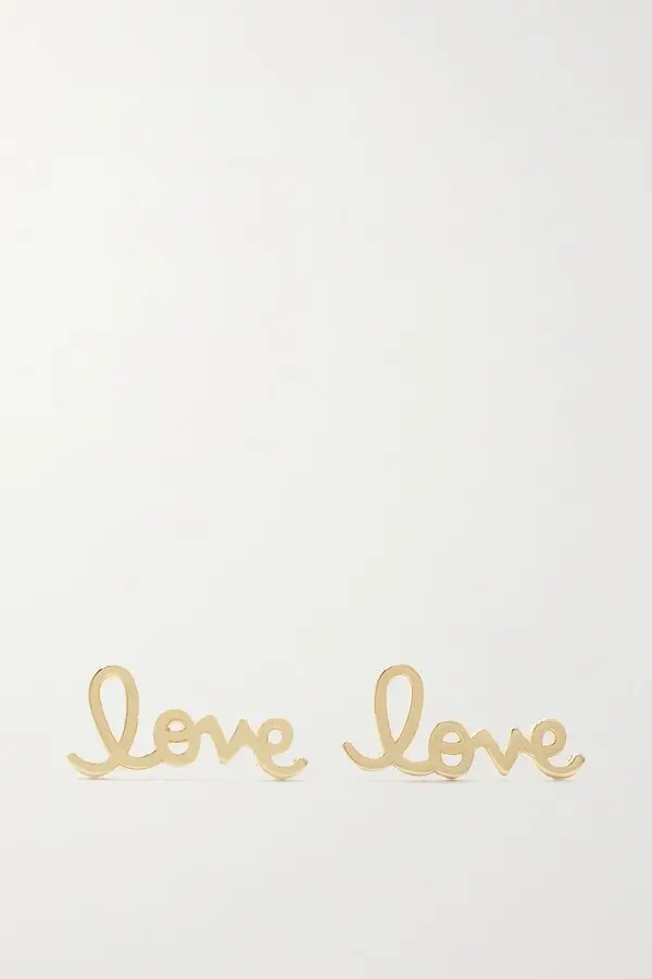 SYDNEY EVAN Tiny Pure Love 14-karat Stud Earrings - Gold