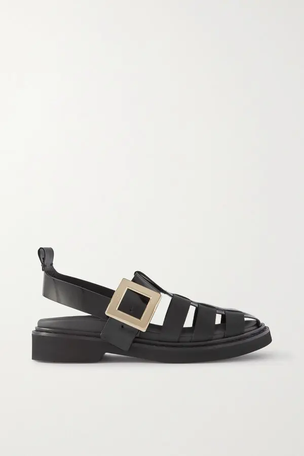 ROGER VIVIER Viv Rangers Fisherman Sandals - Black