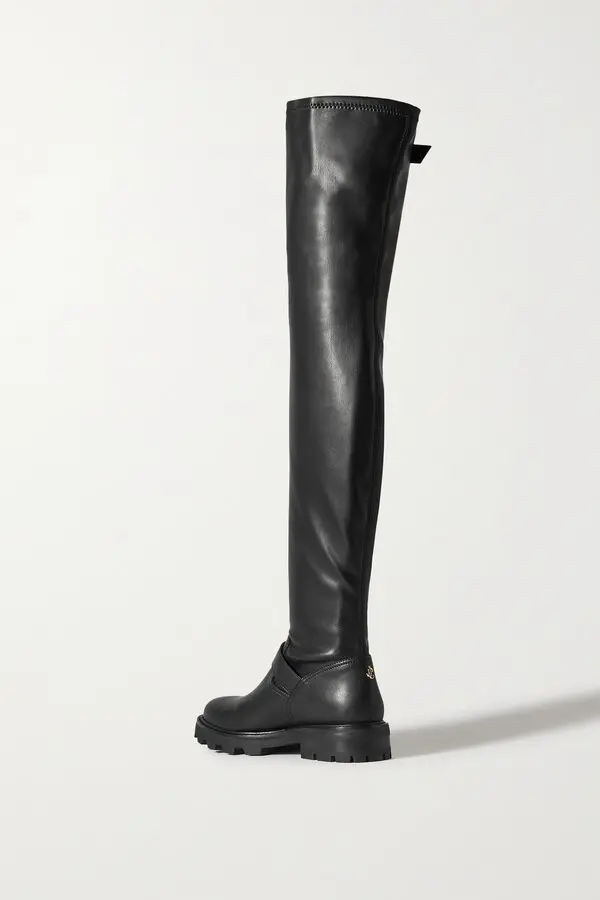 JIMMY CHOO Biker Ii Buckled Leather Over-the-knee Boots