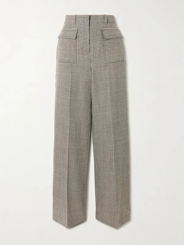 JOSEPH Laumiere Houndstooth Wool-blend Pants