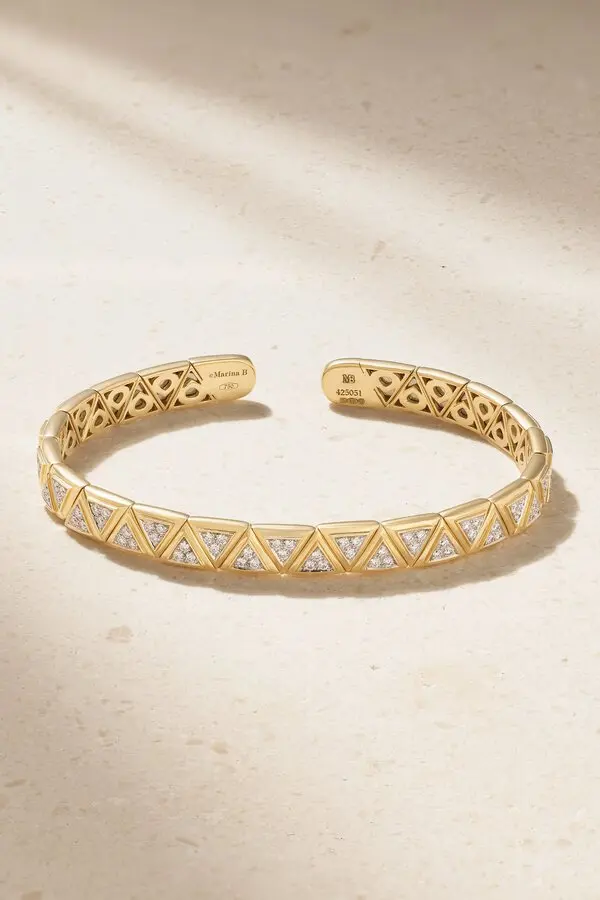 Marina B Triangoli 18-karat Diamond Bangle - Gold