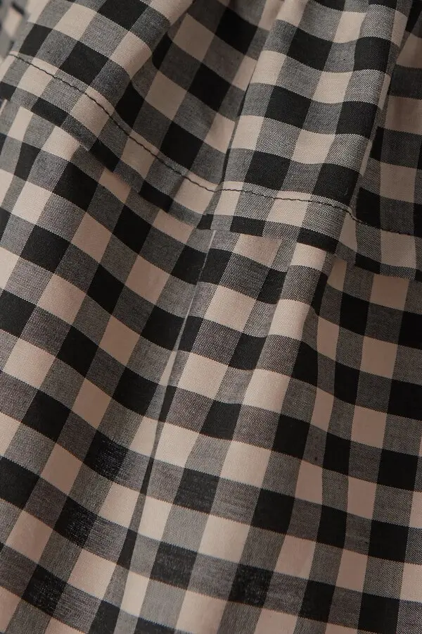 MOLLY GODDARD Tiered Ruffled Gingham Cotton-poplin Mini Skirt
