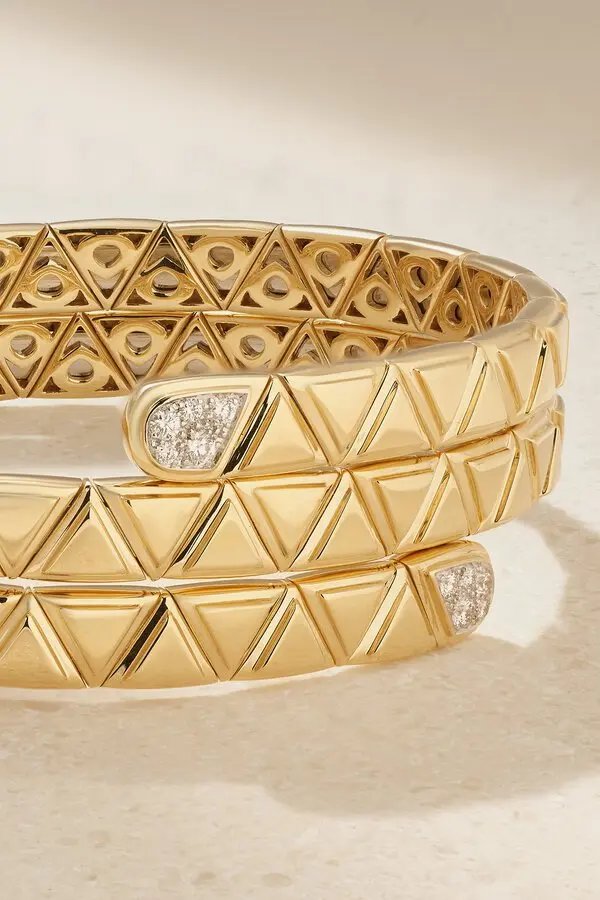 Marina B Triangolini Triple 18-karat Diamond Bangle