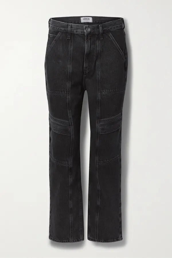 AGOLDE Net Sustain Cooper Cargo High-rise Straight-leg Organic Jeans - Black