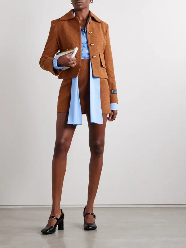 PATOU Wool-blend Tweed Mini Skirt