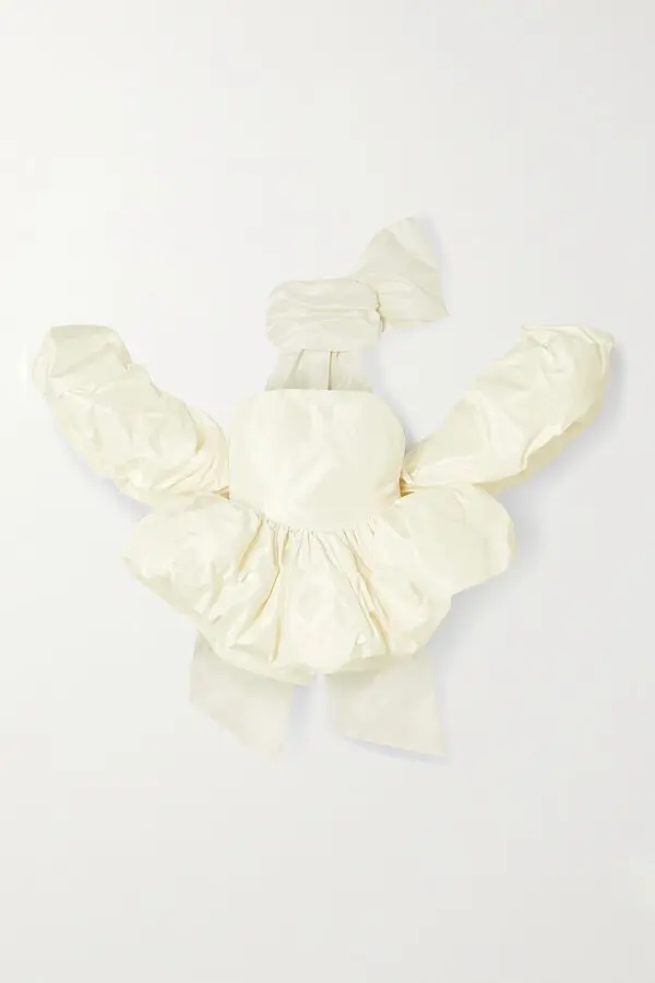 MISS SOHEE The Vanguard Strapless Convertible Silk-taffeta Peplum Top - Ivory
