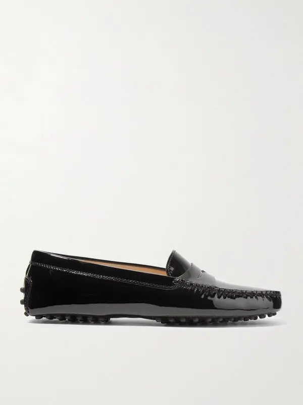 TOD'S Gommino Patent-leather Loafers - Black