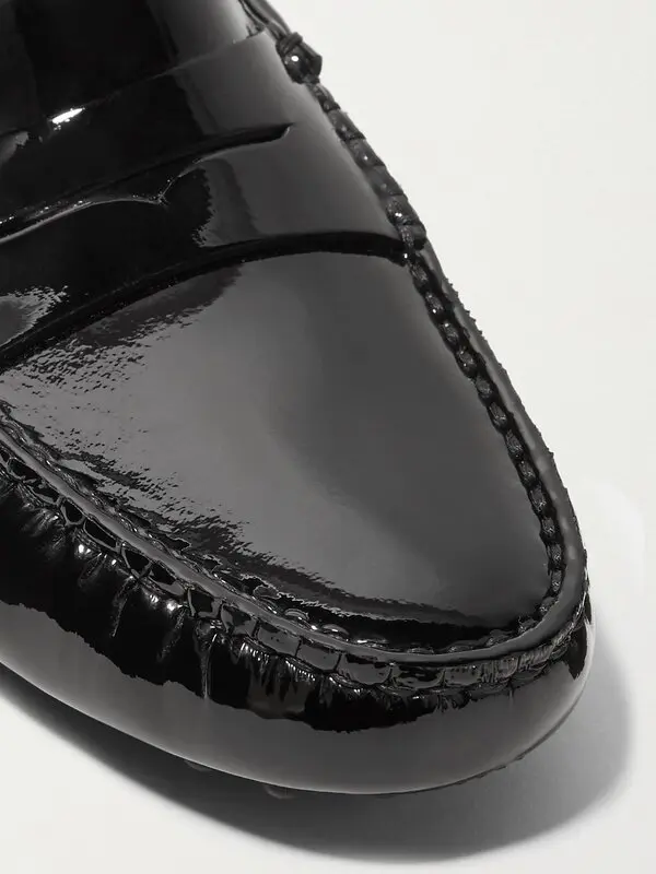 TOD'S Gommino Patent-leather Loafers - Black