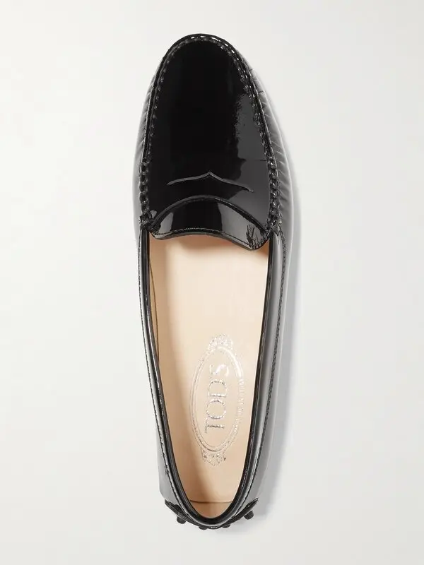 TOD'S Gommino Patent-leather Loafers - Black