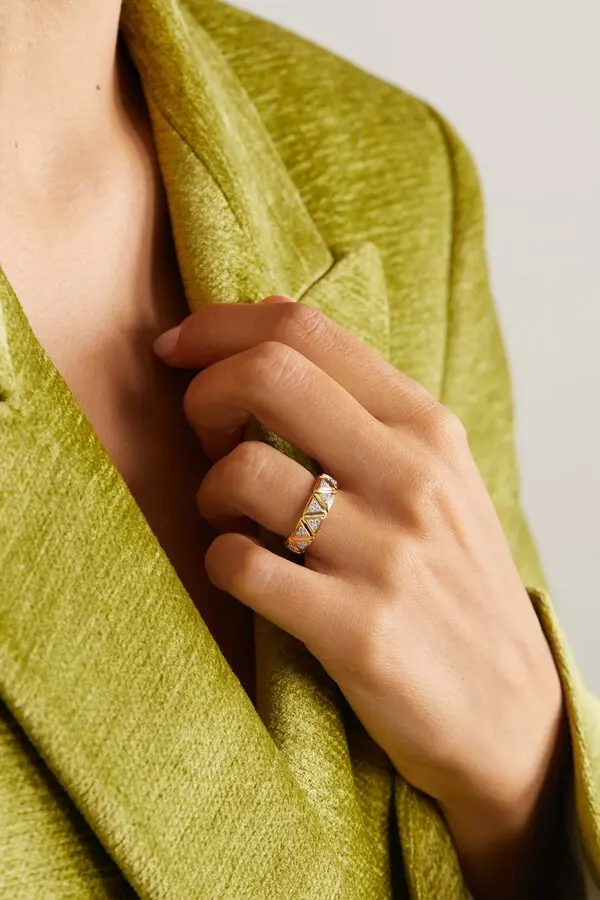 Marina B Triangolini 18-karat Yellow Diamond Ring