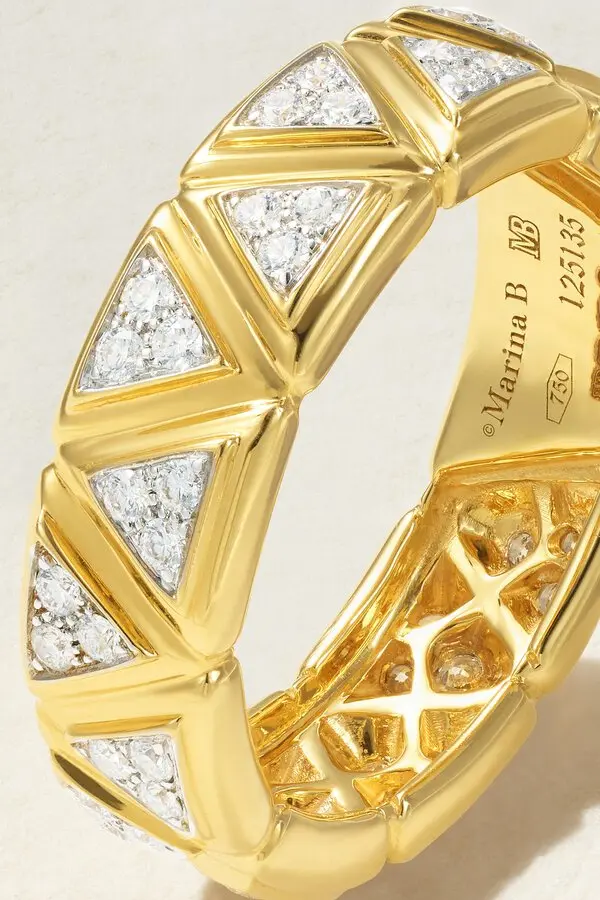 Marina B Triangolini 18-karat Yellow Diamond Ring