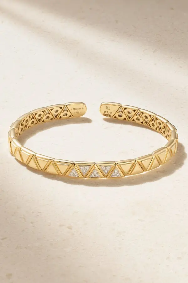 Marina B Triangolini 18-karat Diamond Bangle - Gold
