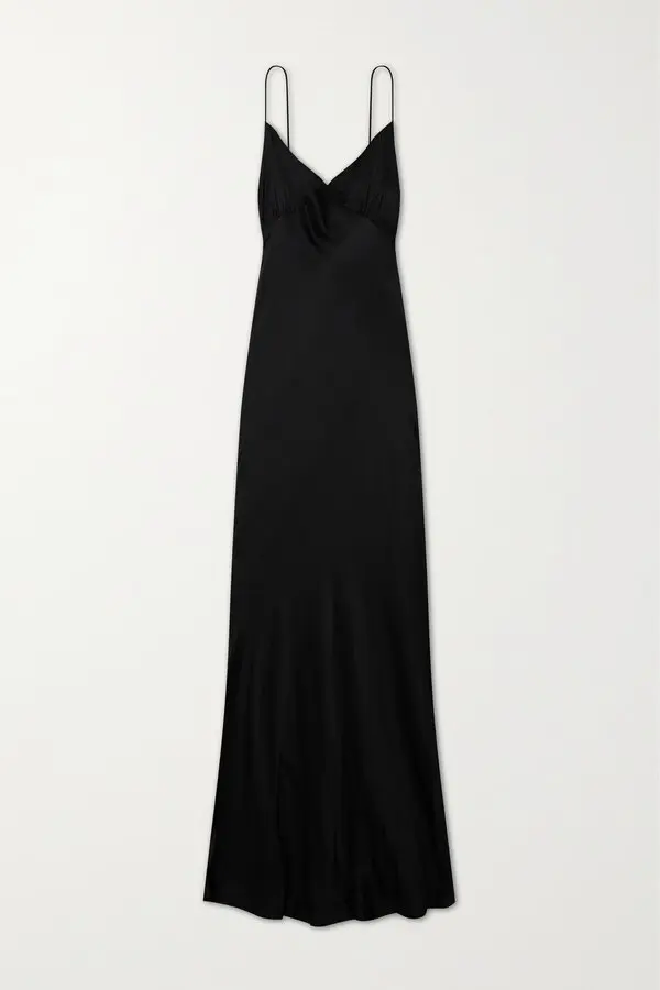 Faithfull The Brand Net Sustain Santiana Lenzing Ecovero-satin Maxi Dress - Black