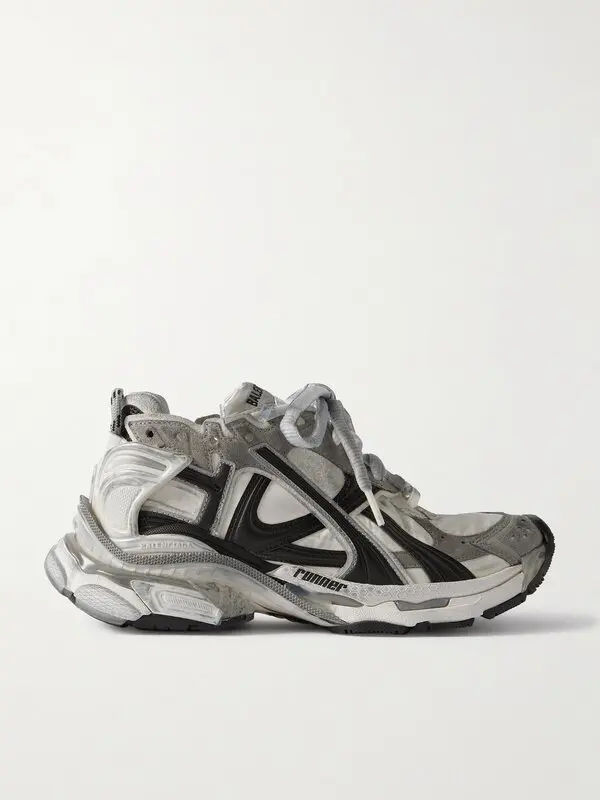 Balenciaga Runner Suede And Rubber-trimmed Shell Sneakers