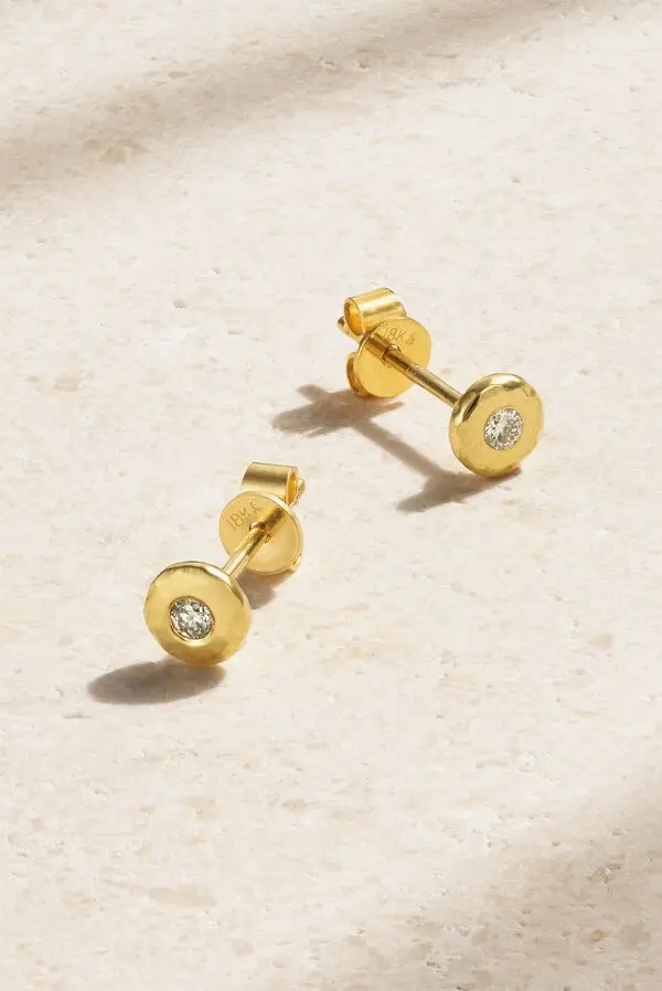 OCTAVIA ELIZABETH Net Sustain Nesting Gem 18-karat Diamond Stud Earrings - Gold