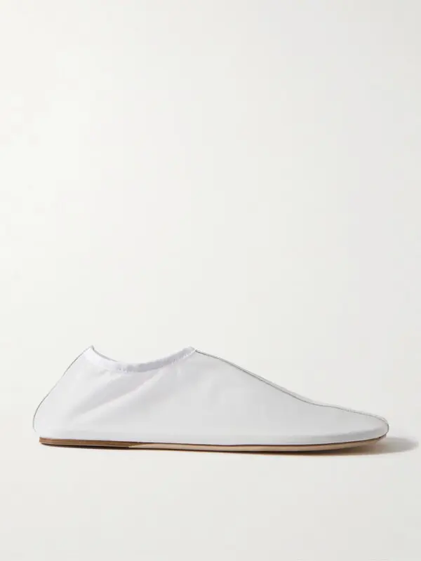 Christopher Esber Leather-trimmed Mesh Ballet Flats - White