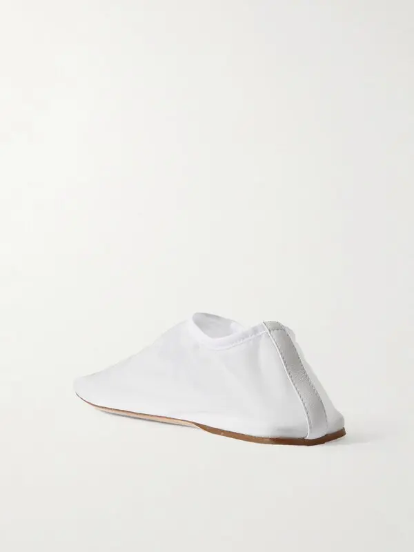 Christopher Esber Leather-trimmed Mesh Ballet Flats - White