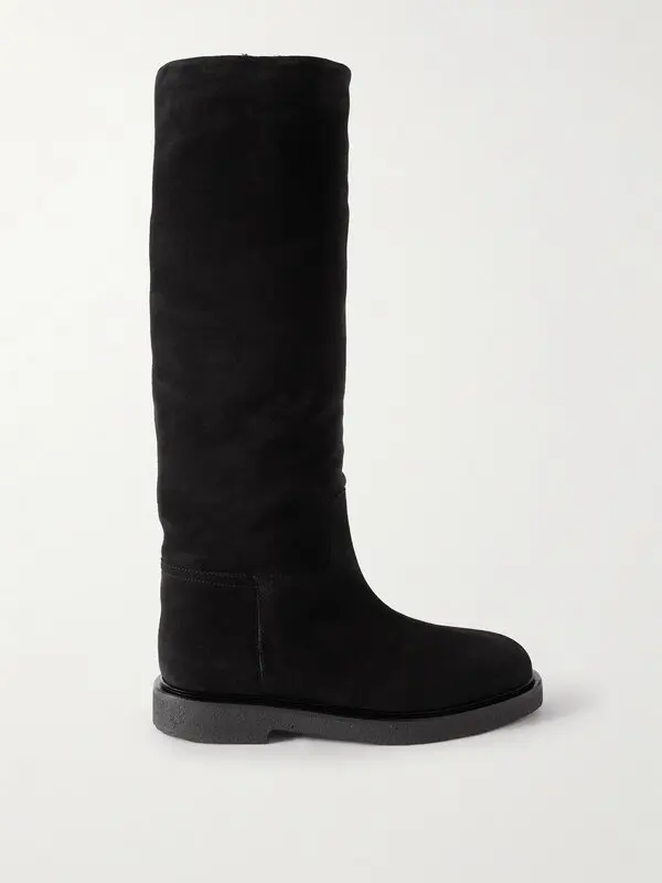 Legres Shearling-lined Suede Knee High Boots