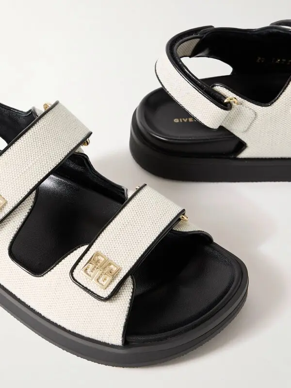 Givenchy 4g Logo Canvas Sandals