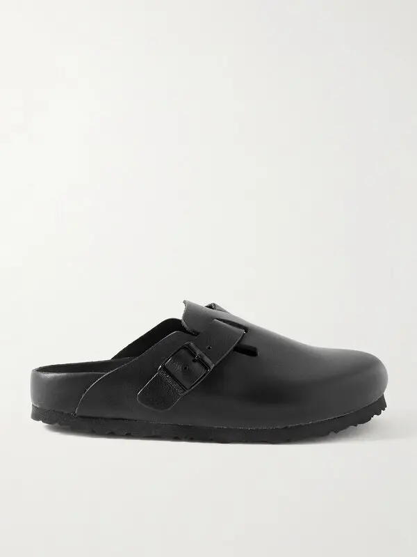 BIRKENSTOCK Boston Leather Clogs - Black