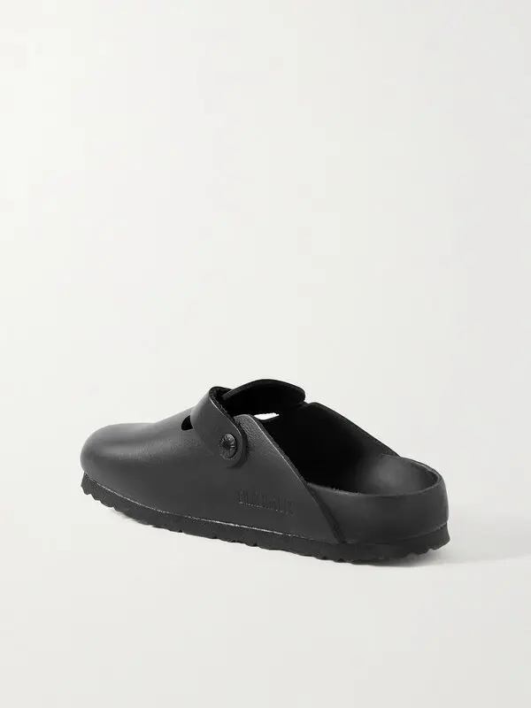 BIRKENSTOCK Boston Leather Clogs - Black