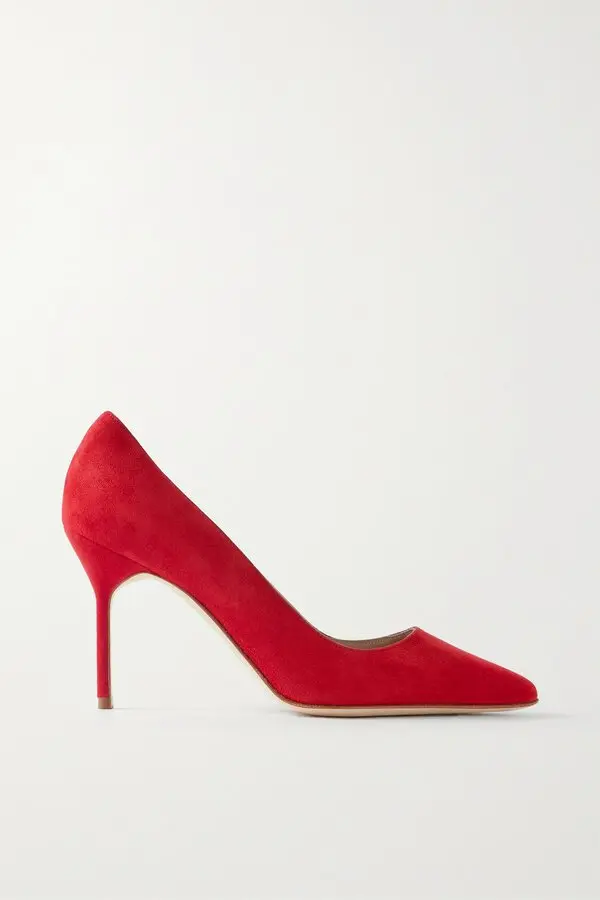 Manolo Blahnik Bb 90 Suede Pumps - Red