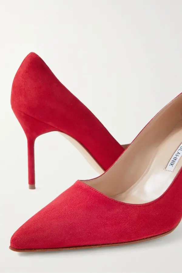 Manolo Blahnik Bb 90 Suede Pumps - Red