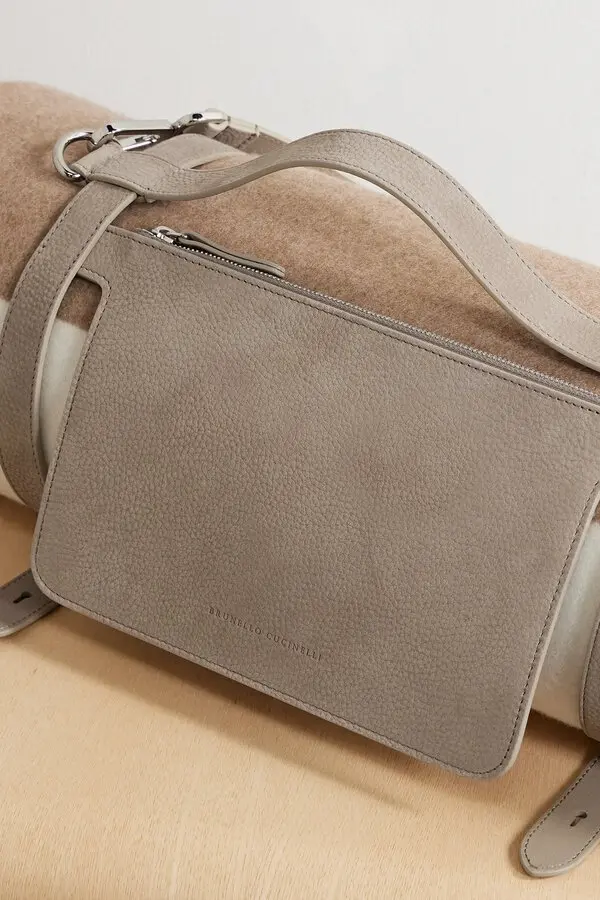 Brunello Cucinelli Textured-leather Blanket Holder