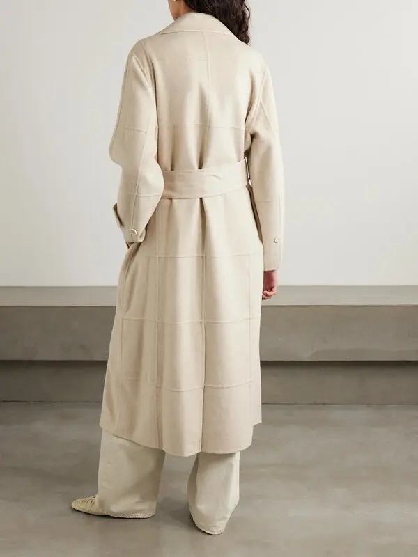 JOSEPH Merton Belted Paneled Wool And Silk-blend Coat