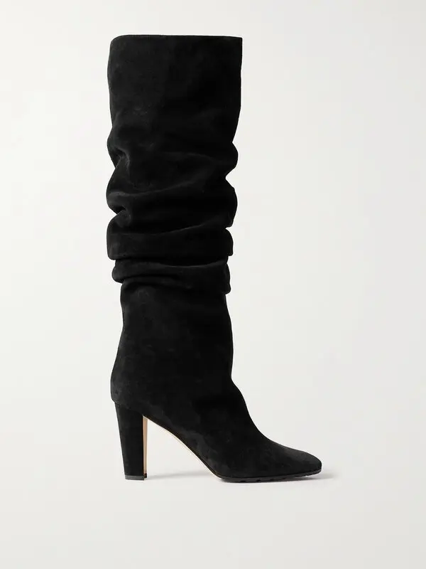 Manolo Blahnik Calassohi 90 Suede Knee High Boots - Black