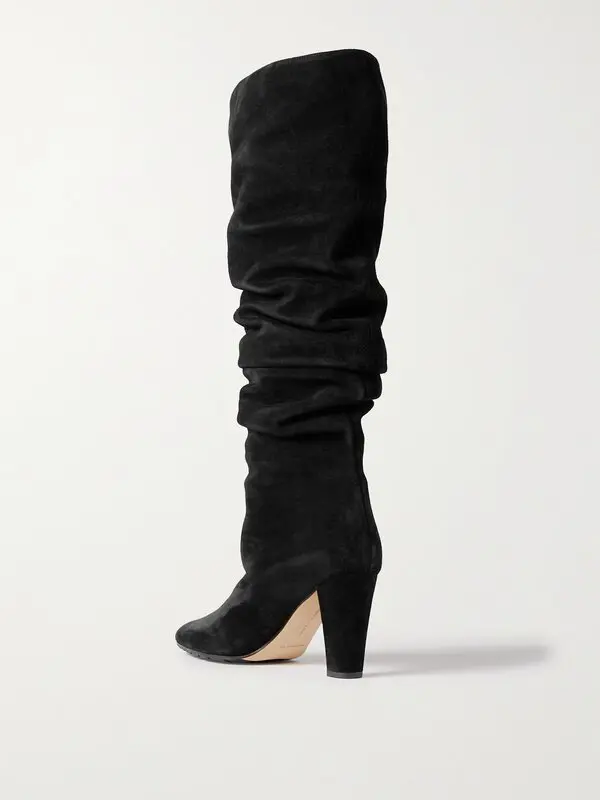 Manolo Blahnik Calassohi 90 Suede Knee High Boots - Black