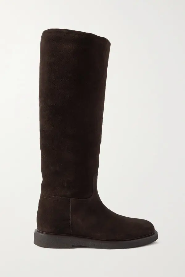 Legres Shearling-lined Suede Knee Boots