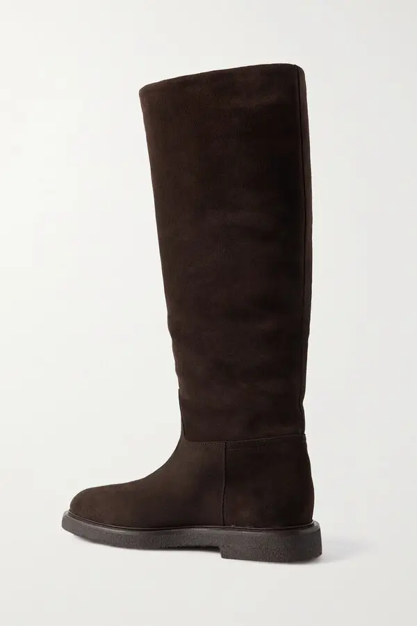 Legres Shearling-lined Suede Knee Boots