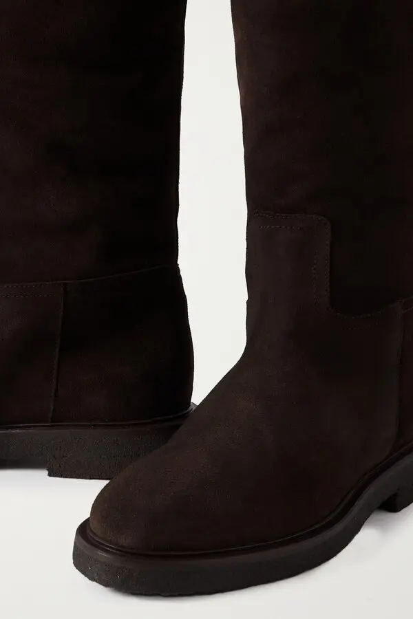Legres Shearling-lined Suede Knee Boots